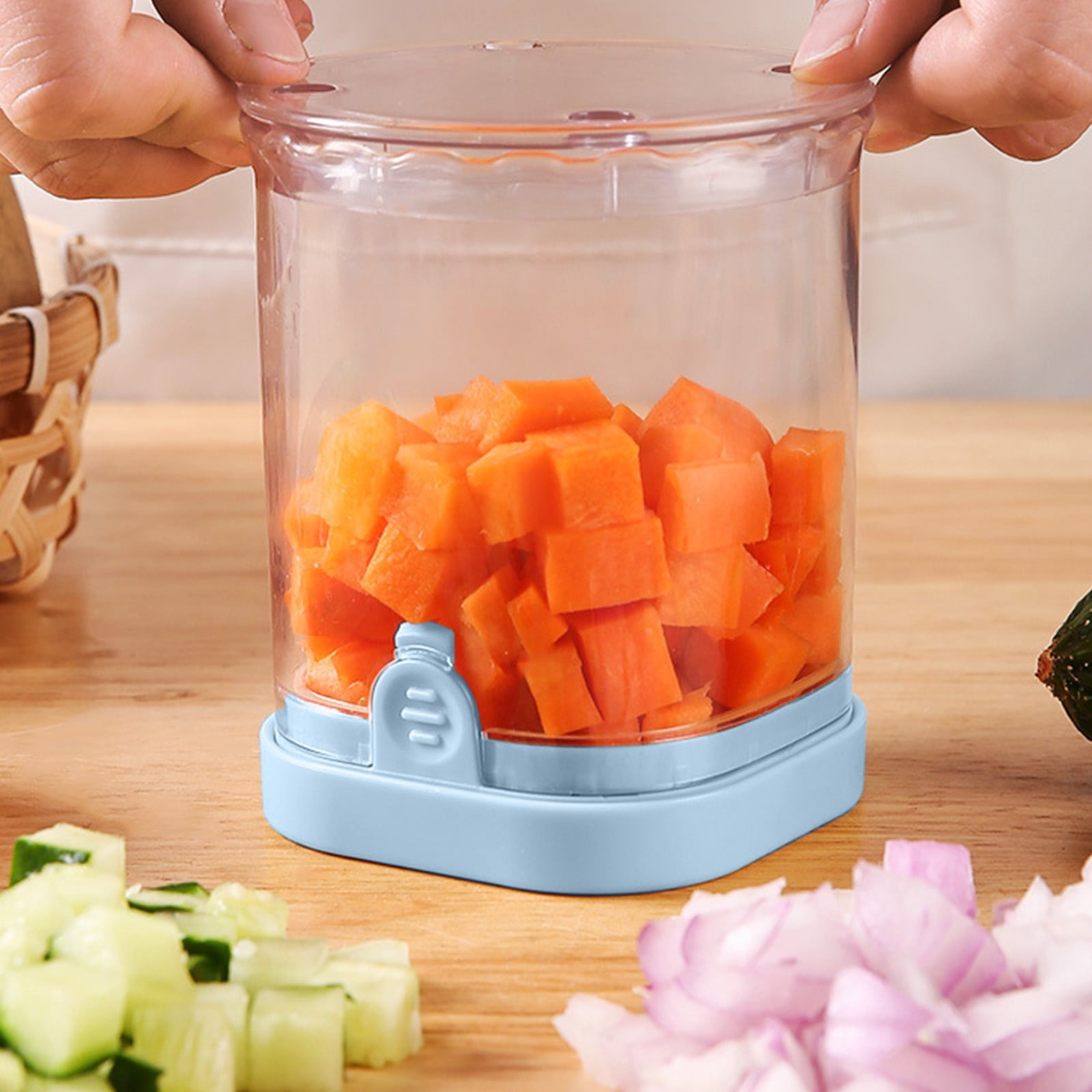 Versatile Manual Vegetable Chopper with Interchangeable Blades ...