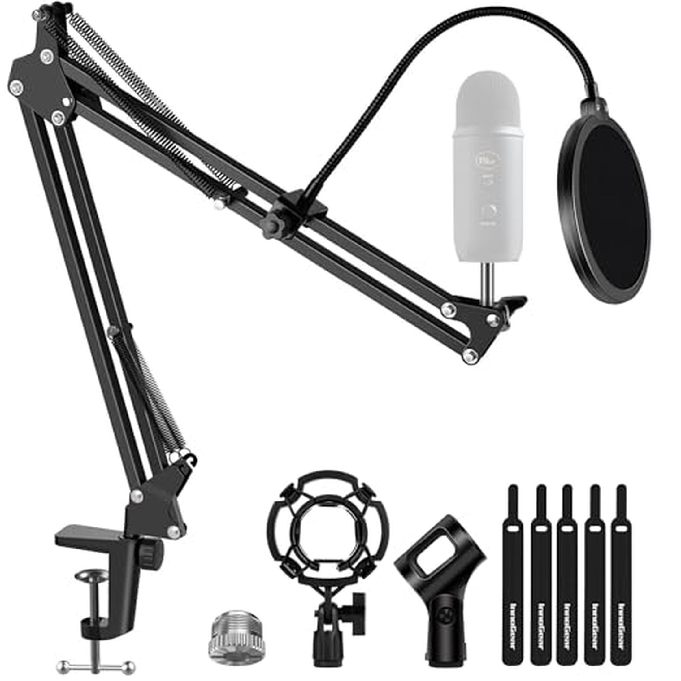 Versatile Microphone Stand with Shock Mount and Pop Filter for Various ...