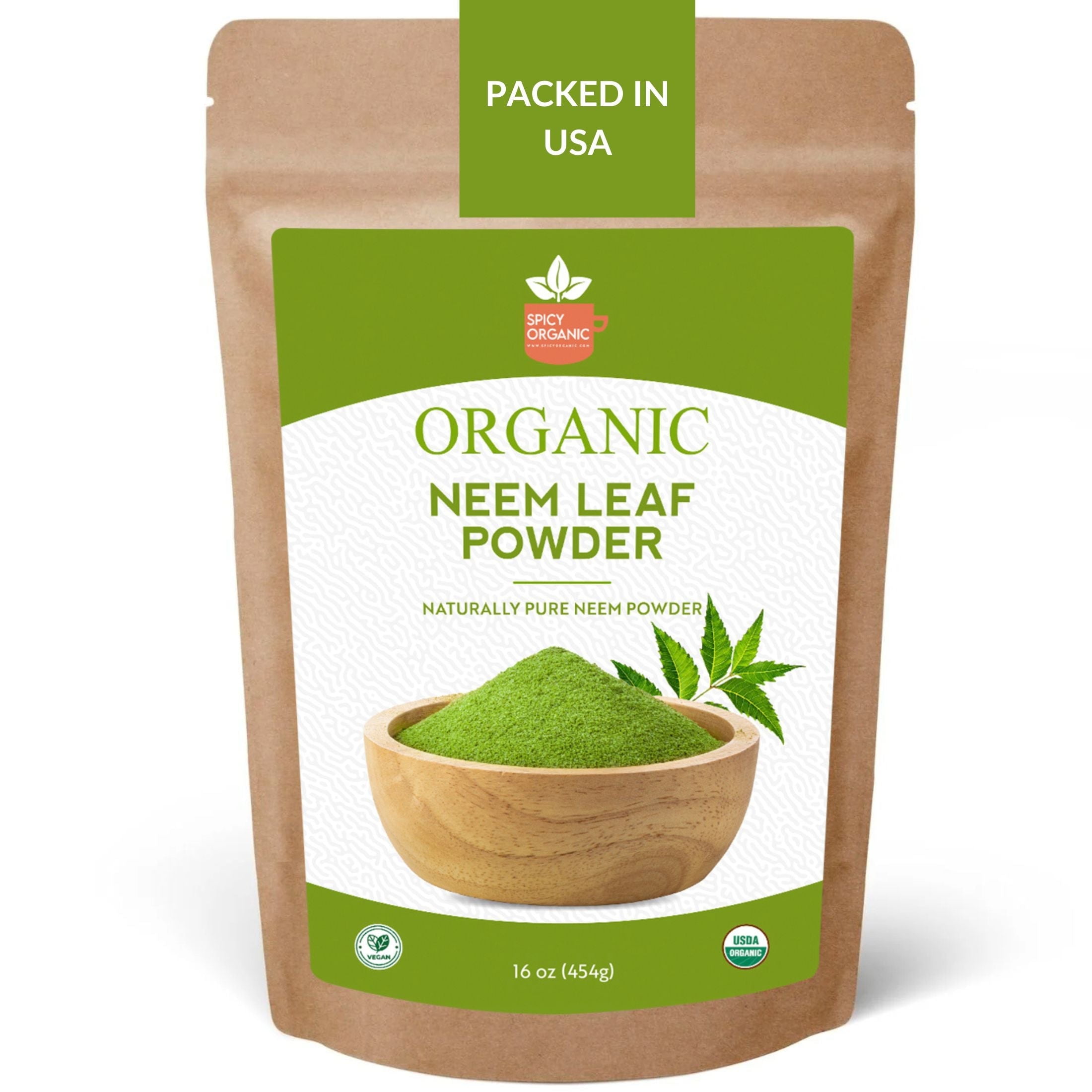 Spicy Organic Neem Powder, USDA Certified, Natural Antibacterial for ...