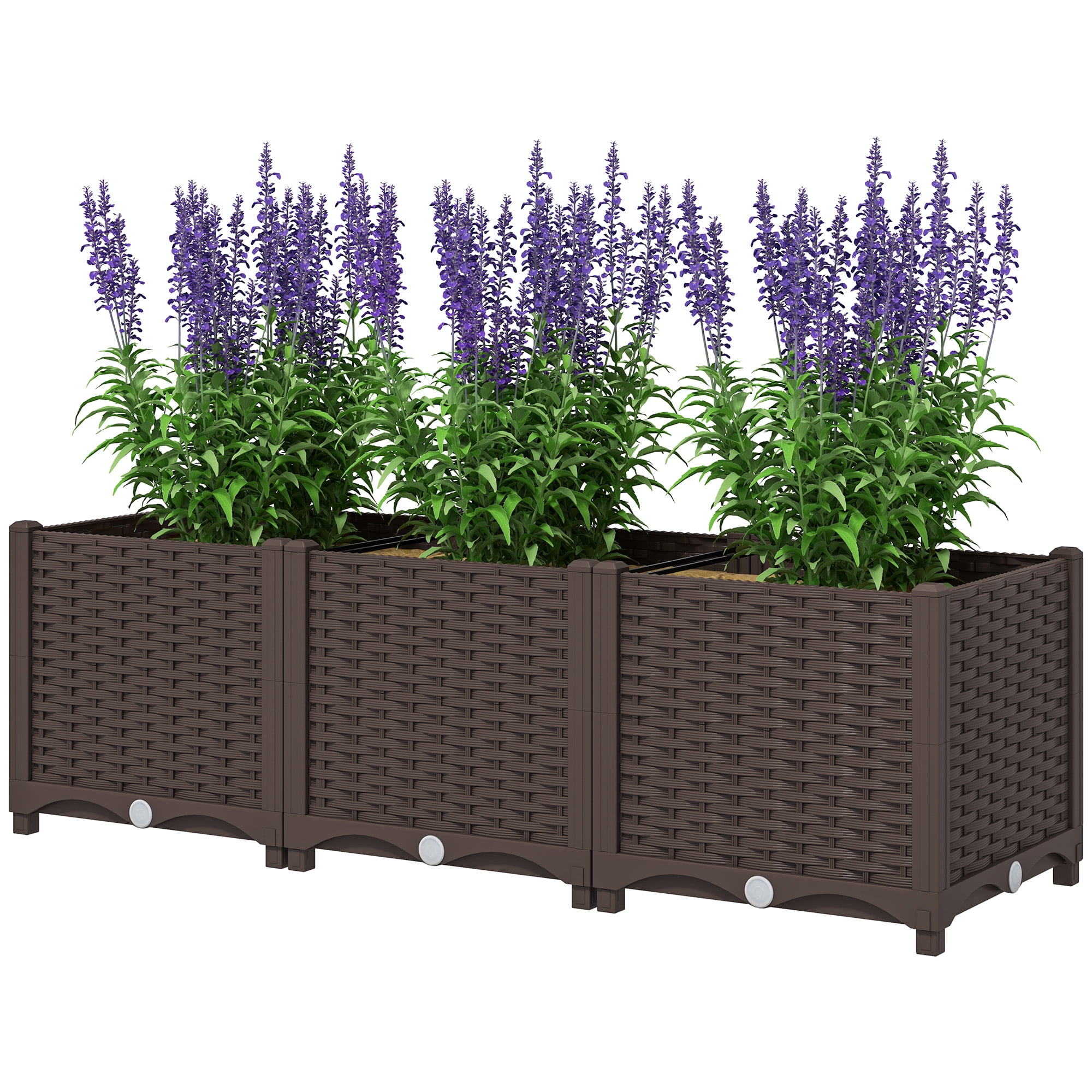 Versatile Plastic Garden Box w/Drainage Holes - Walmart.com