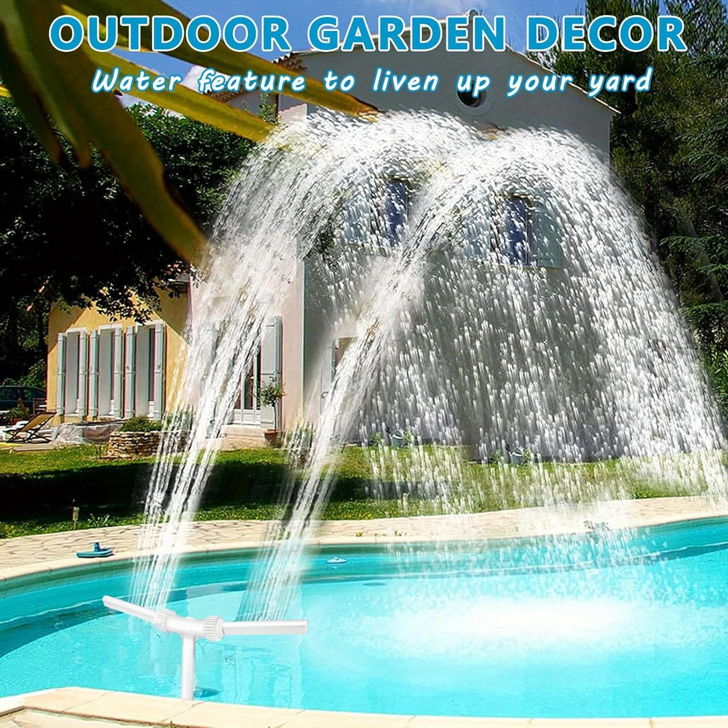 Versatile Pool Fountain - Adjustable 2-In-1 Spray Head For Above ...