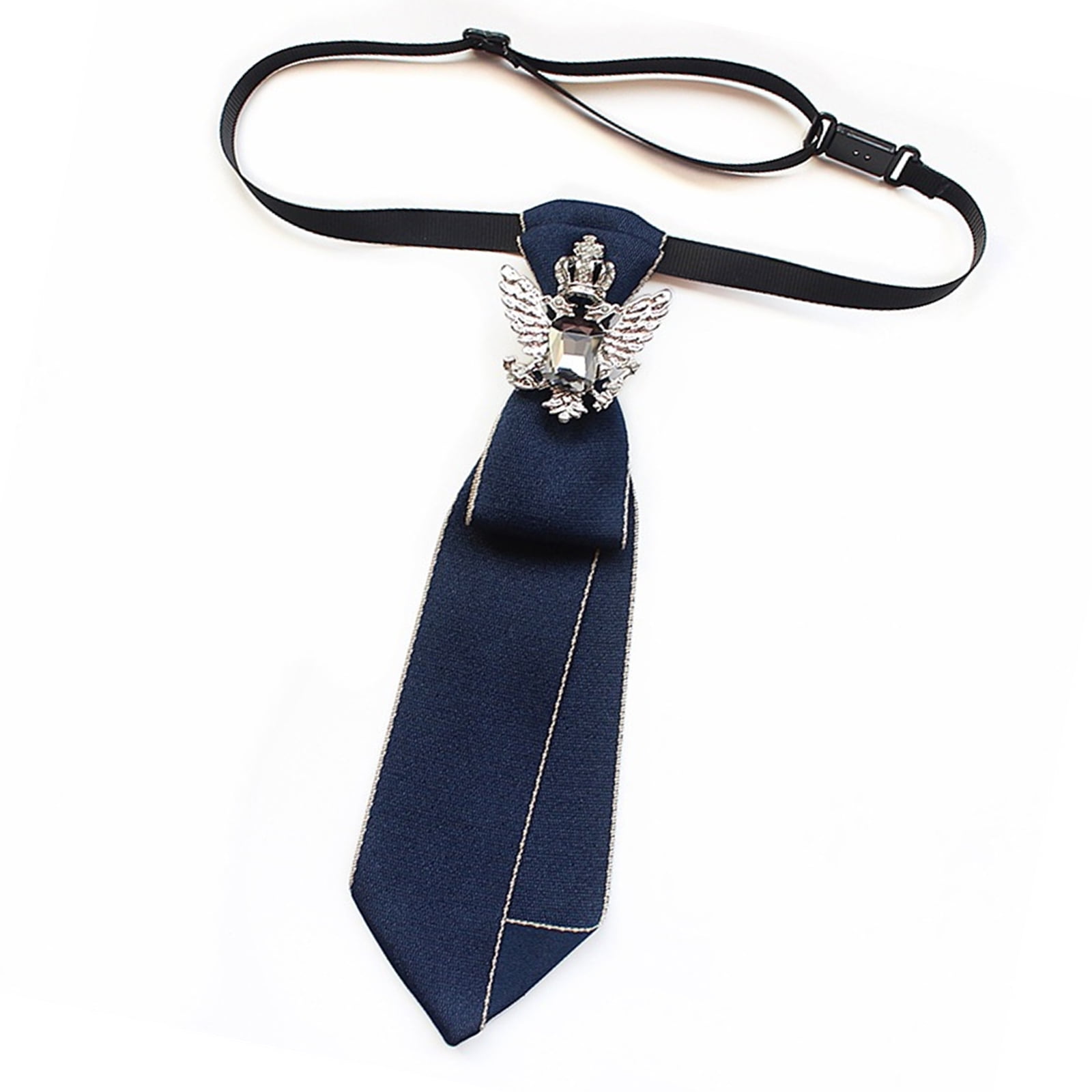 Versatile Pre-tied Uniform Black Ties Metal Charm Girls School Uniforms ...