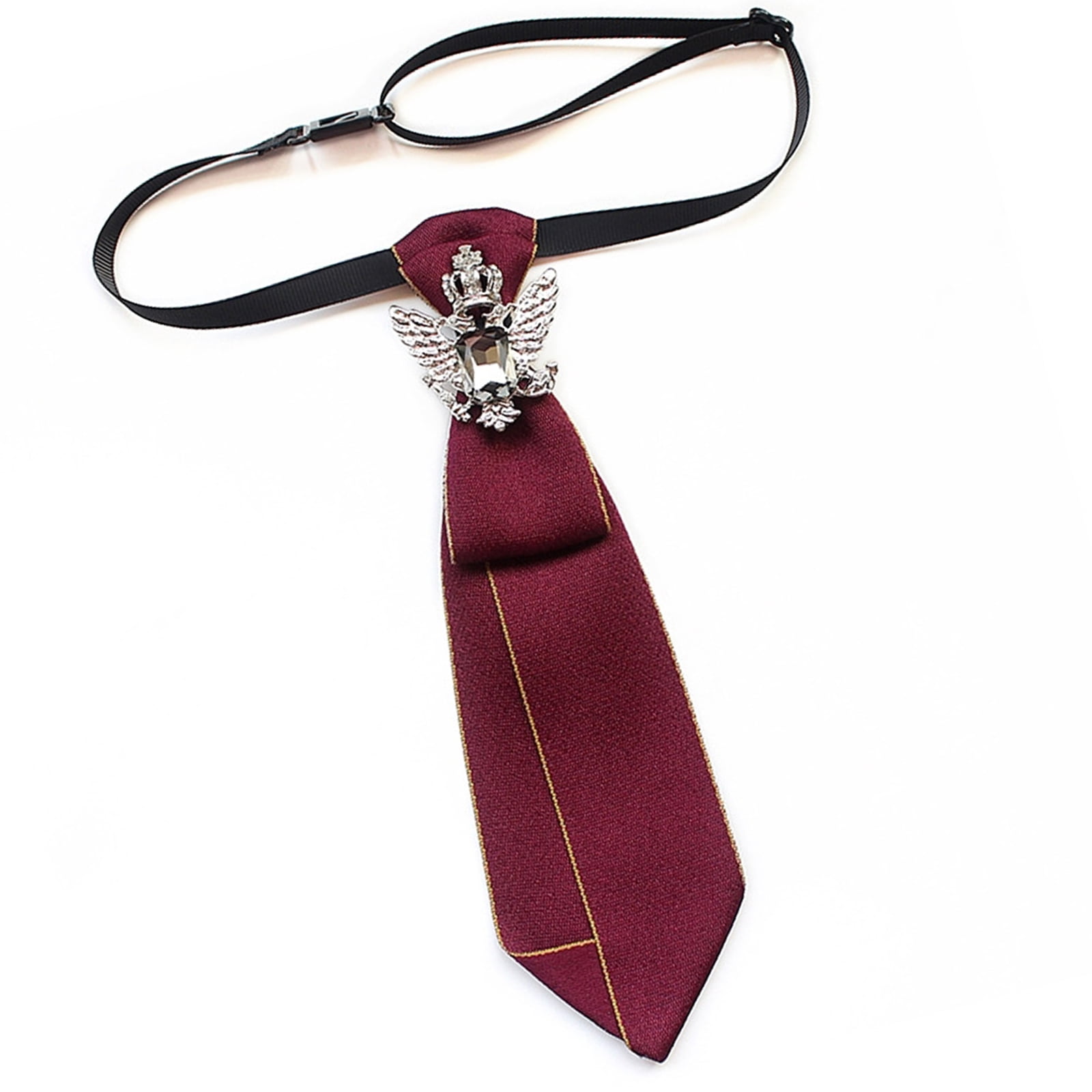 Versatile Pre-tied Uniform Black Ties Metal Charm Girls School Uniforms ...