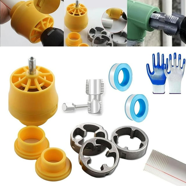 Versatile Pvc Pipe Threader Kit: 4-Point & 6-Point Compatible Tool For ...