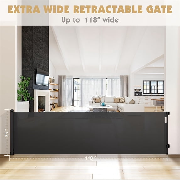 Versatile Retractable Mesh Dog Gate - Extra Wide, 3 Sizes, Large ...