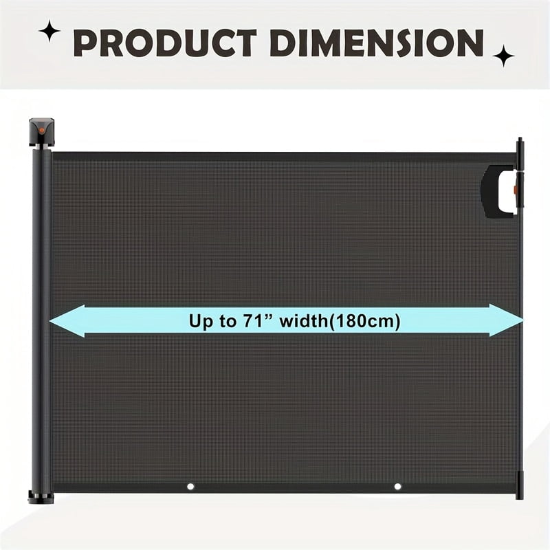 Versatile Retractable Mesh Dog Gate - Extra Wide, 3 Sizes, Large ...