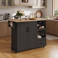 Versatile Rolling Kitchen Island Cart – 48'' Mobile Butcher Block Table ...