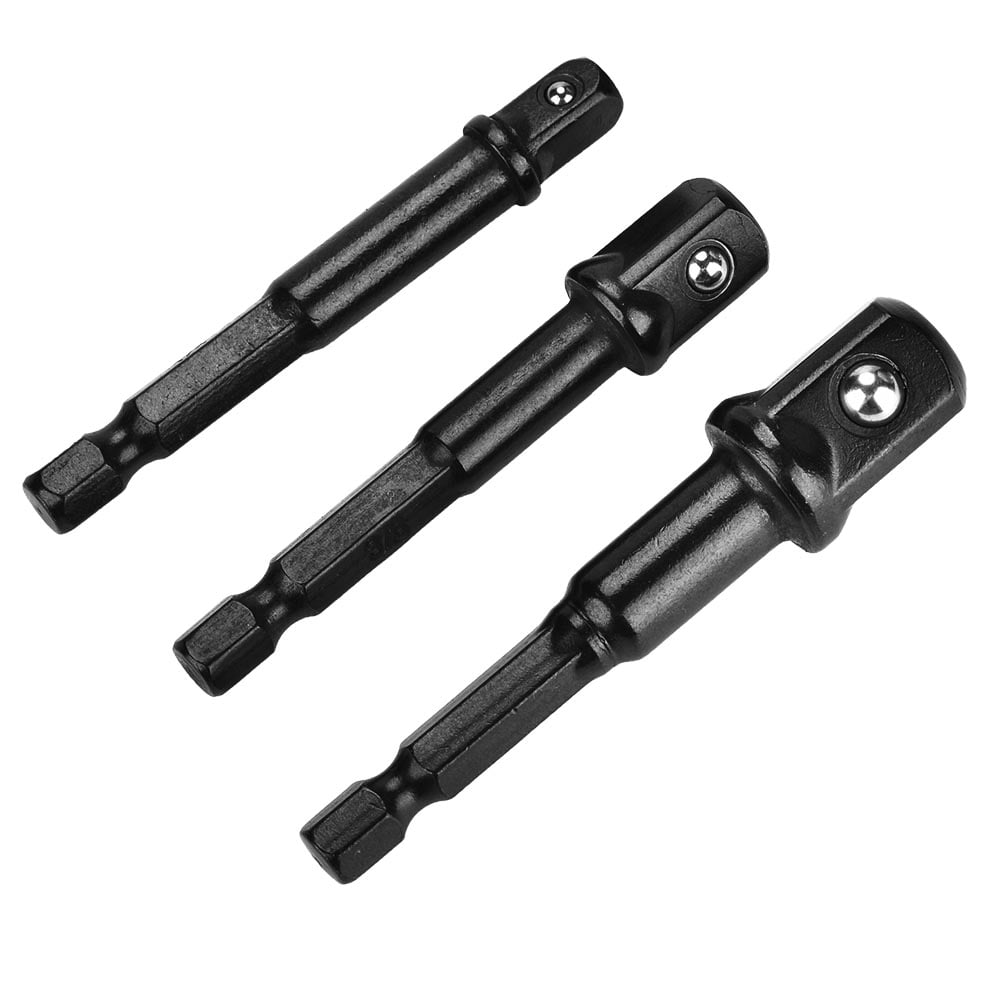 Versatile Socket Bit Adapter Set, 1/4", 3/8", 1/2", Pneumatic, Electric ...