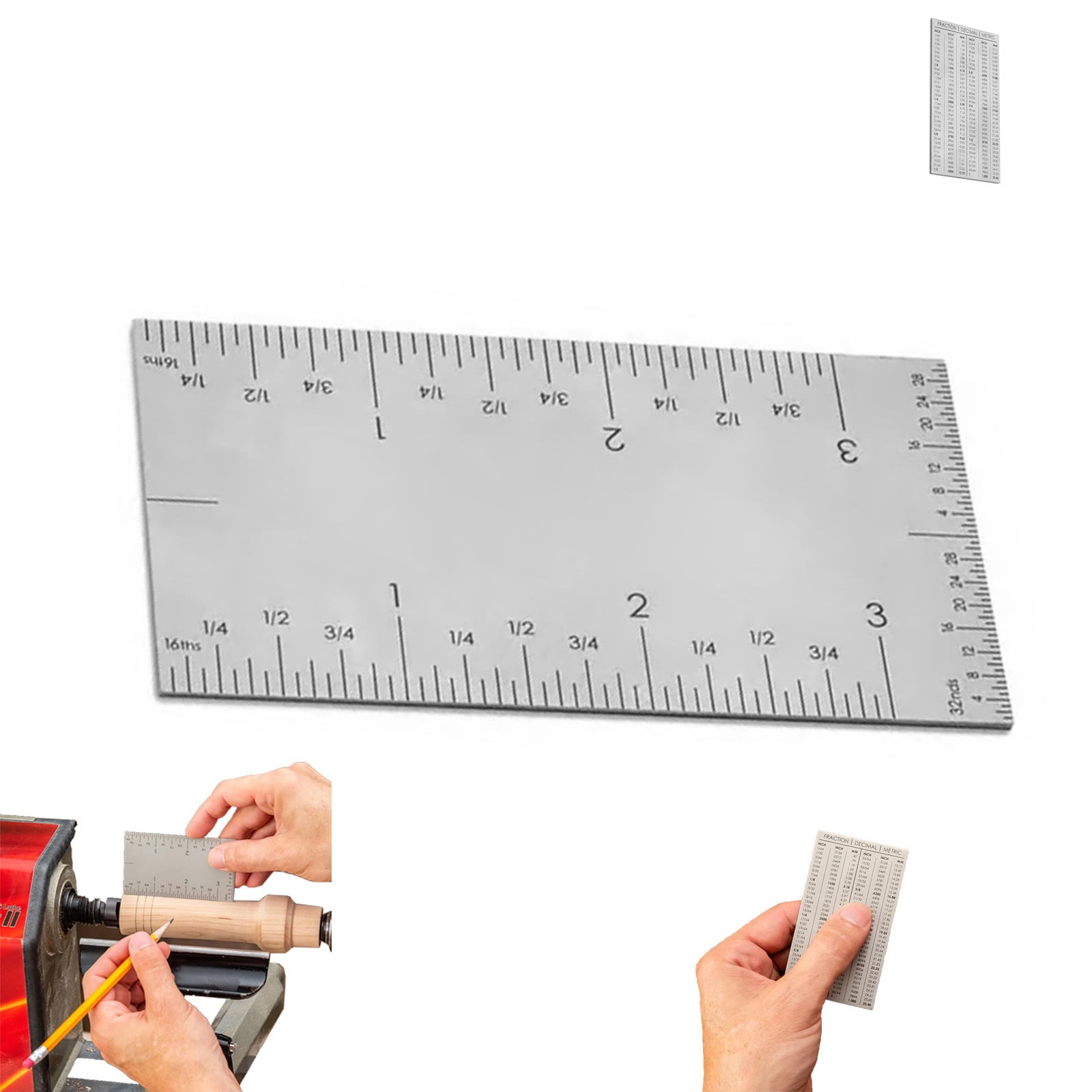 Versatile Square Edge Measuring Ruler 3" Pocket Ruler with Matte Finish ...