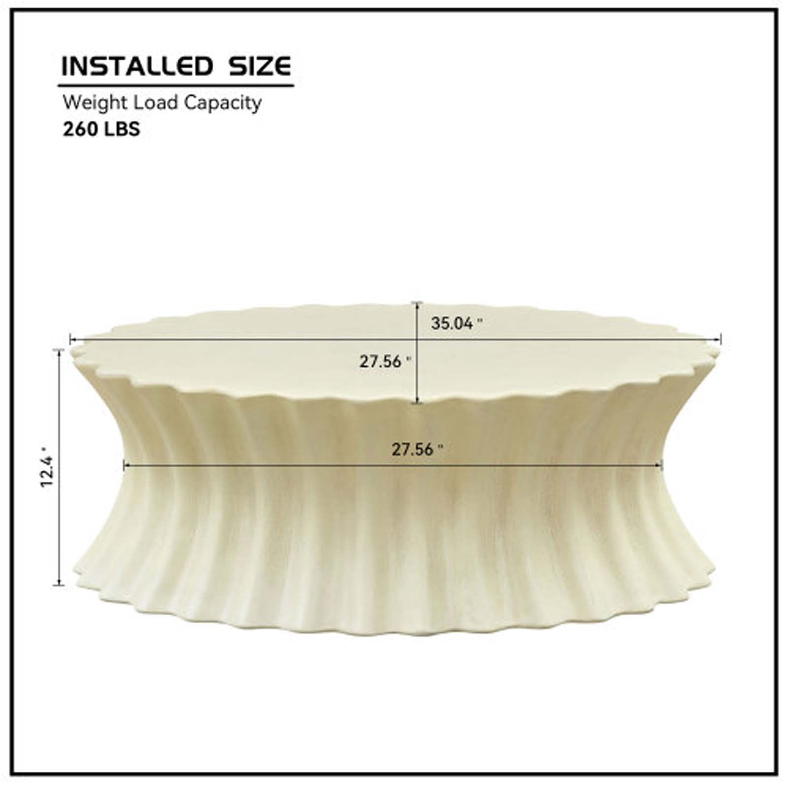 Versatile Square Occasional Table with Dynamic Fluted Design for Multi ...