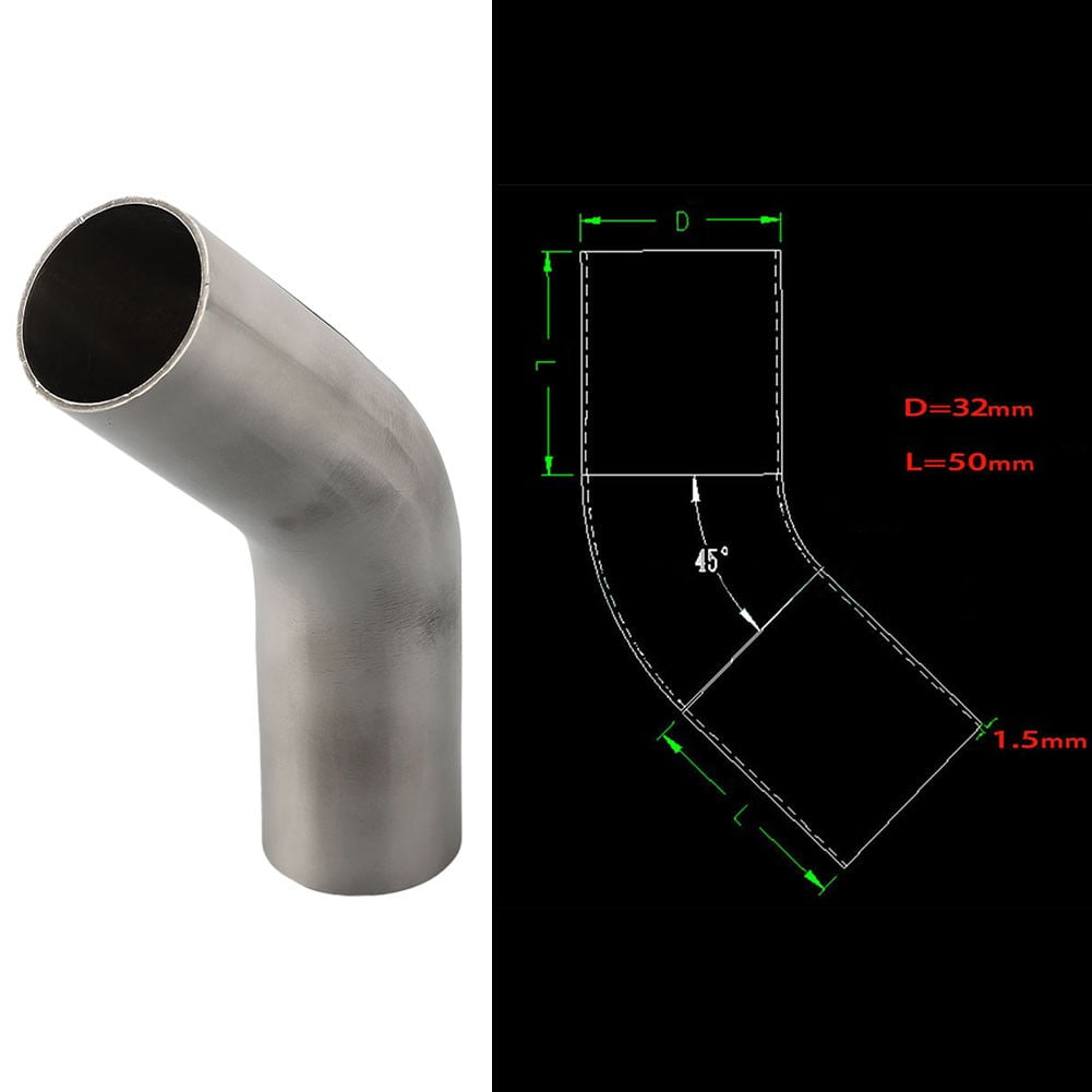 Versatile Stainless Steel Elbow 45° Degree Bend Exhaust Pipe Polished 19-51mm 32 mm - Walmart.com