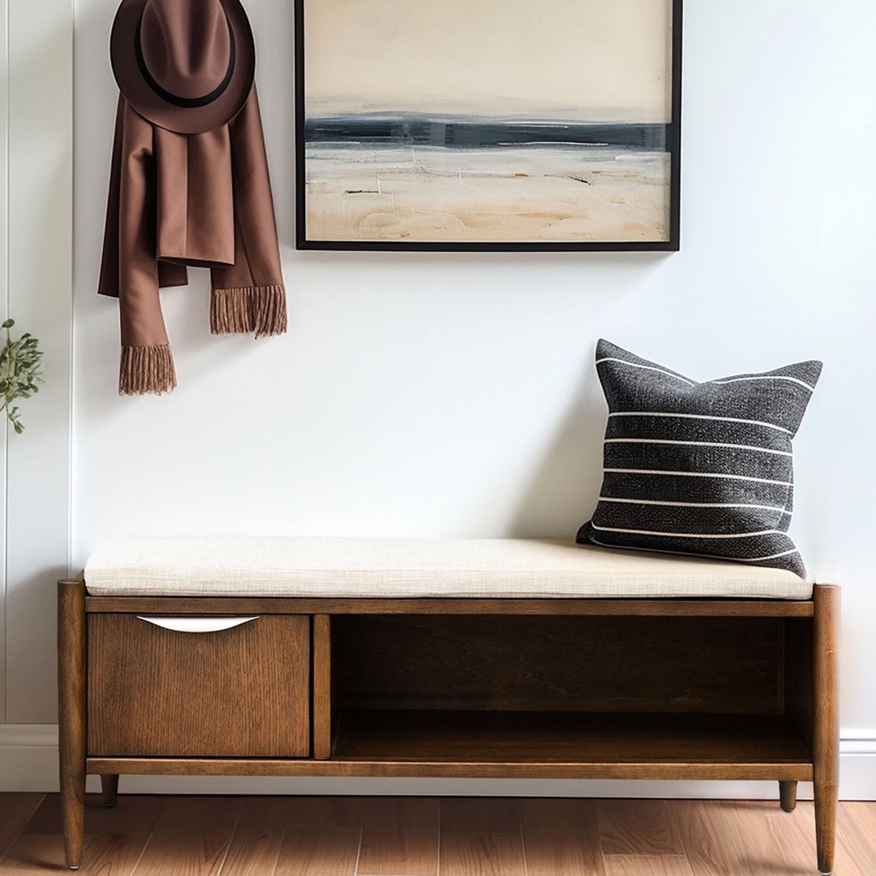 Versatile Storage Bench / Protects Floors with Glides / Concealed and ...