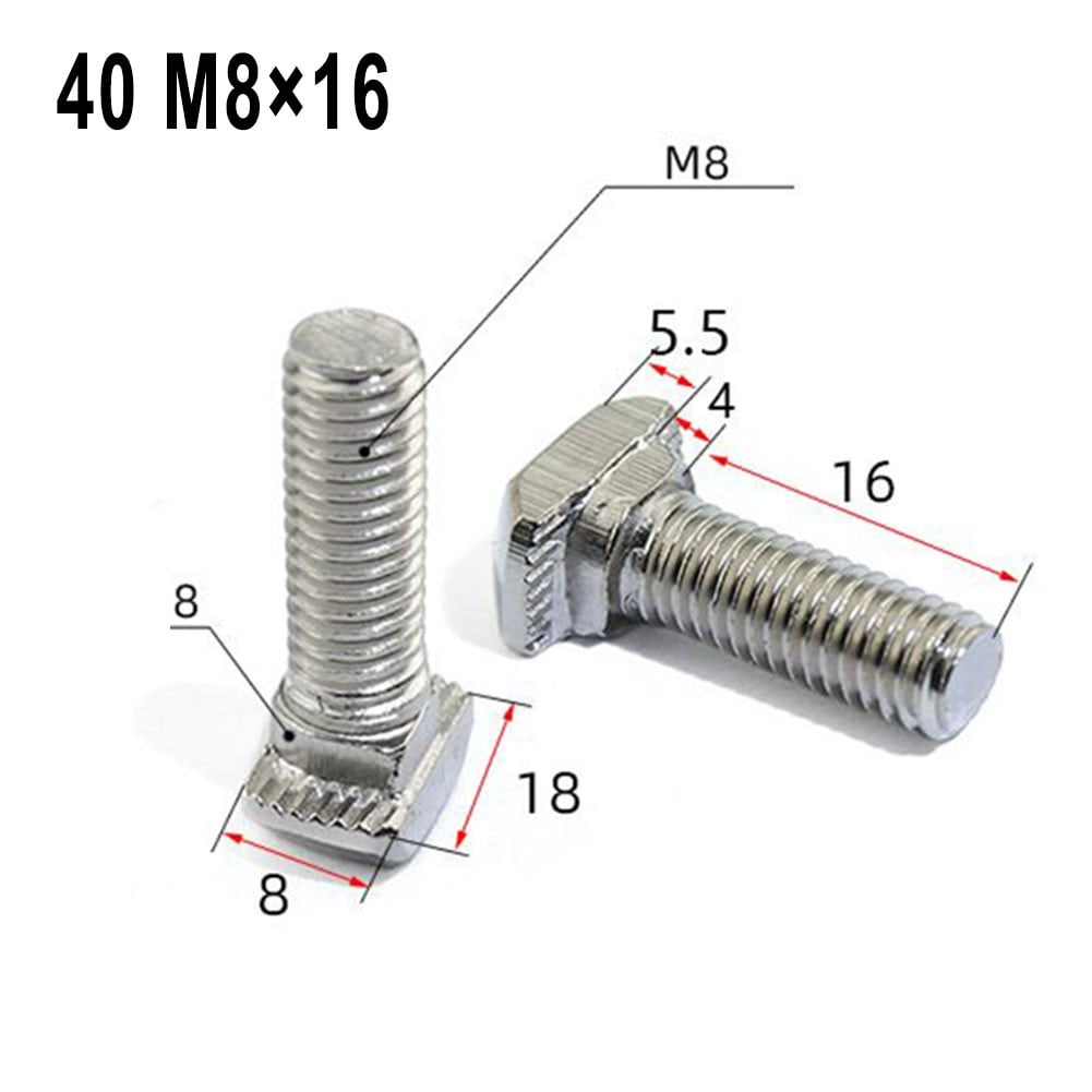 Versatile T Head Bolt for 30 and 40 Type Groove M6 M8 Thread Pack of 20 ...