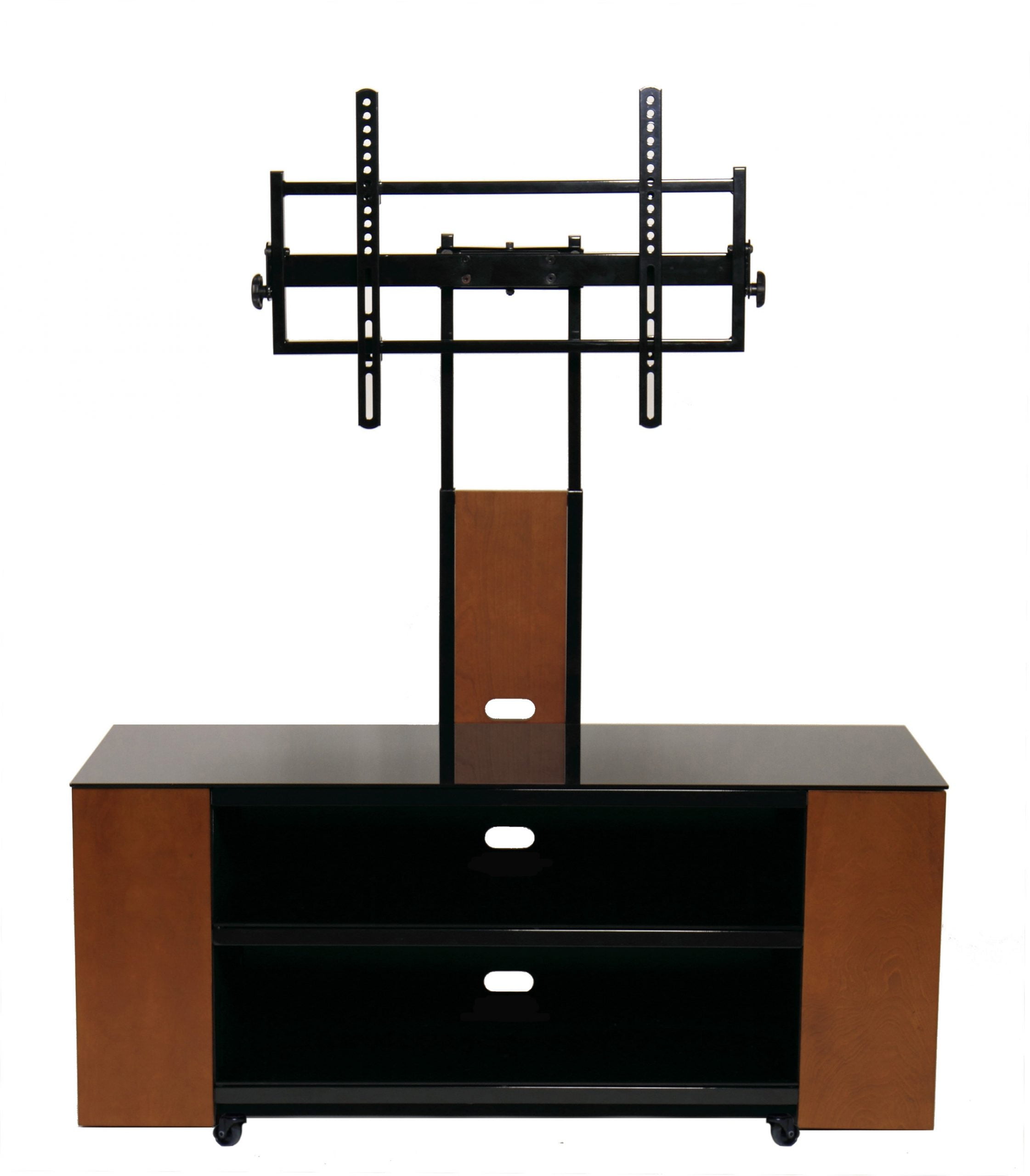 "Dark Birch/Black TV Stand with Mount & Storage, Fits Up to 90"" TV ...