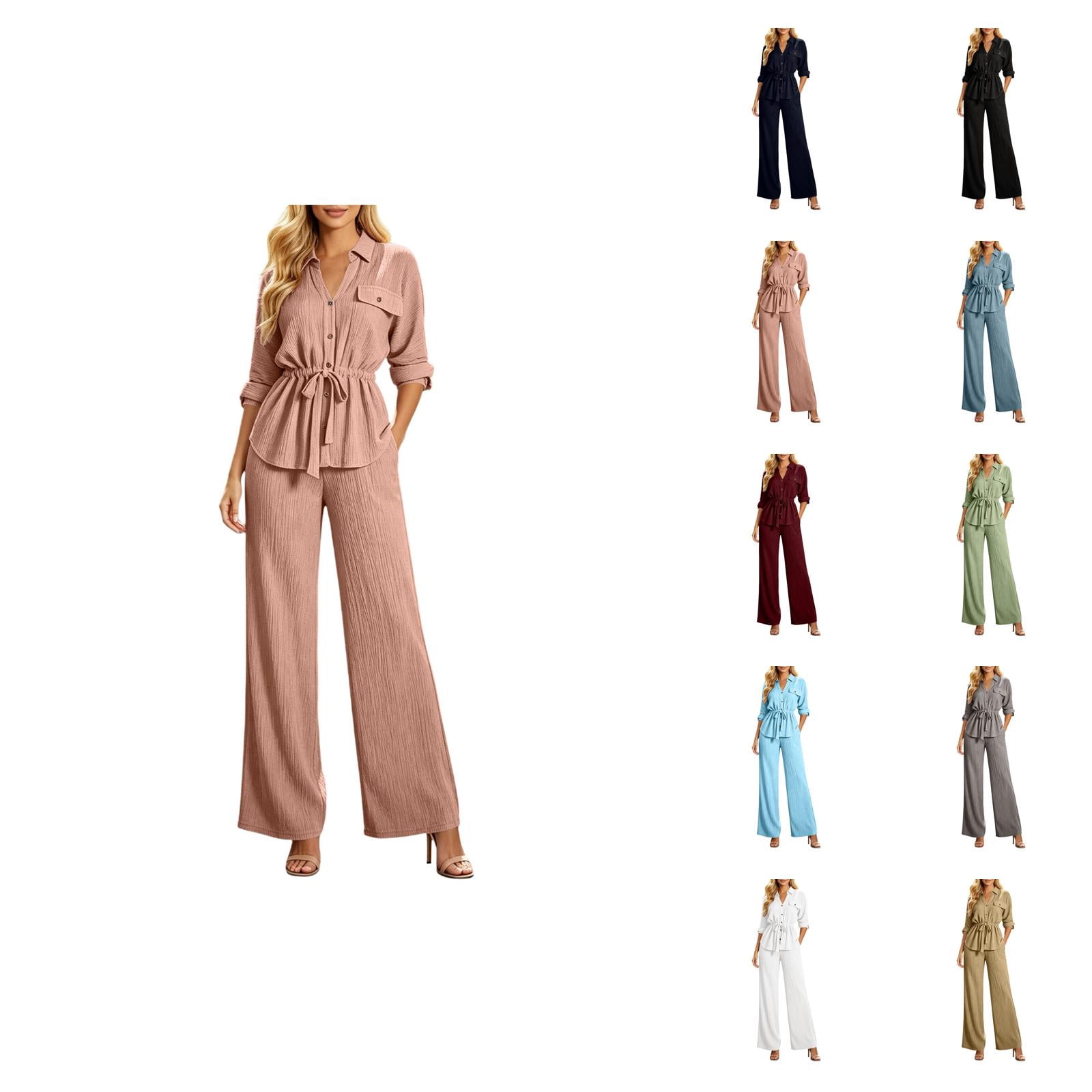 Versatile Trouser With Front Button Blouse And Adjustable Waist For ...