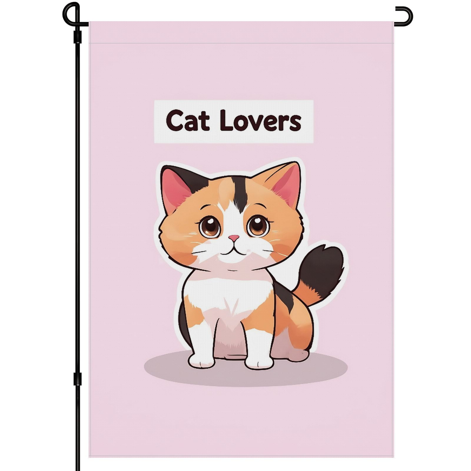 Versatile Welcome Cat Large Garden Flag Cartoon Style Double Colored ...