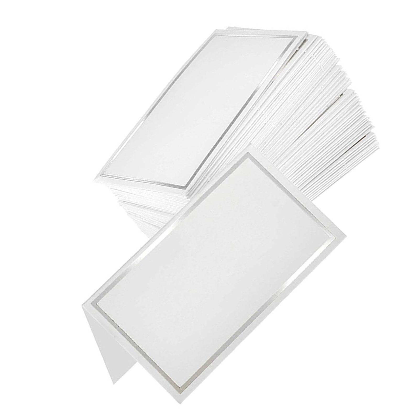 Versatile and White Cardstock Place Cards Name Card with Gold Trim ...