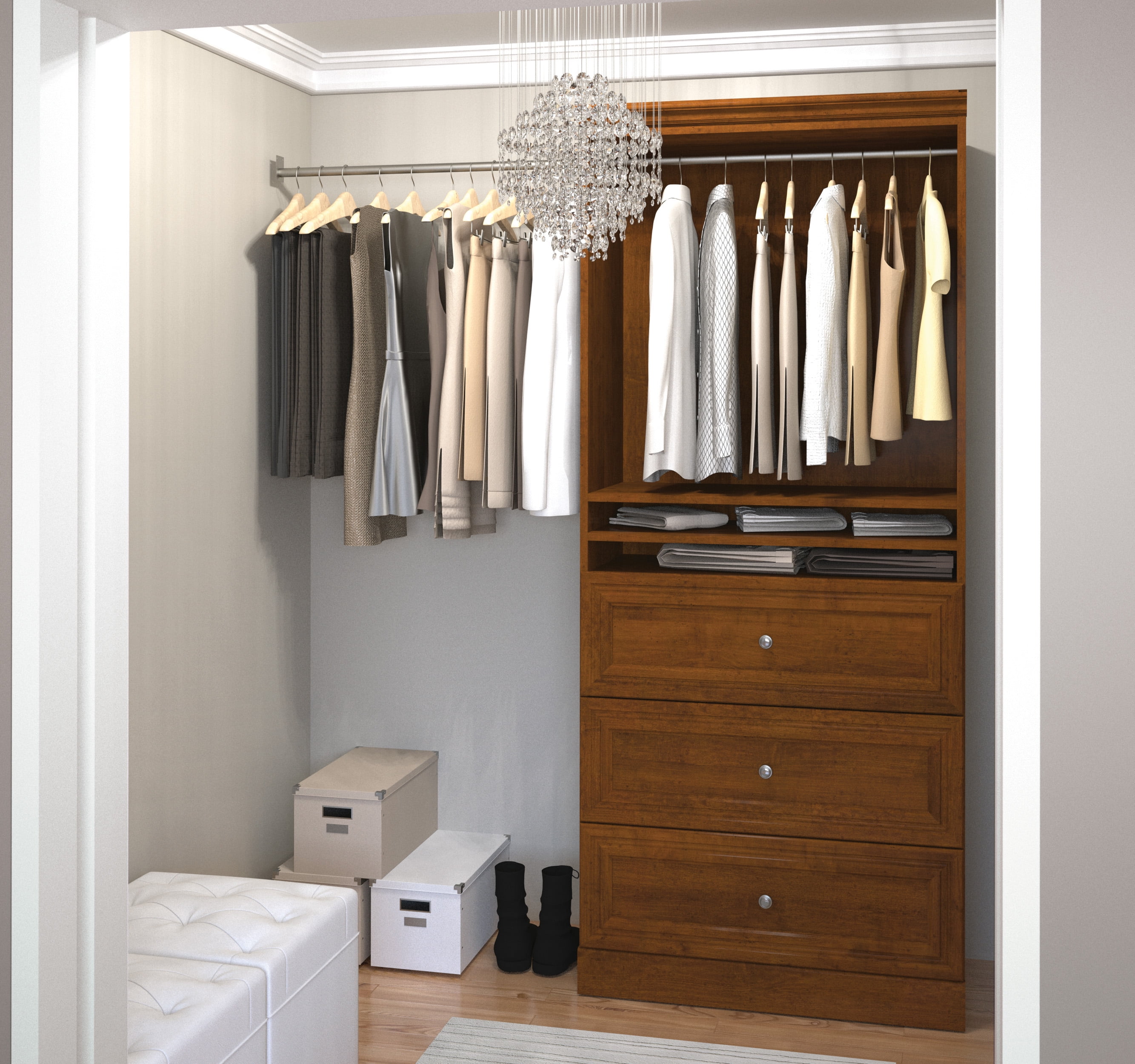 Versatile by Bestar 36" Storage Unit with 3-Drawer Set in Tuscany Brown ...