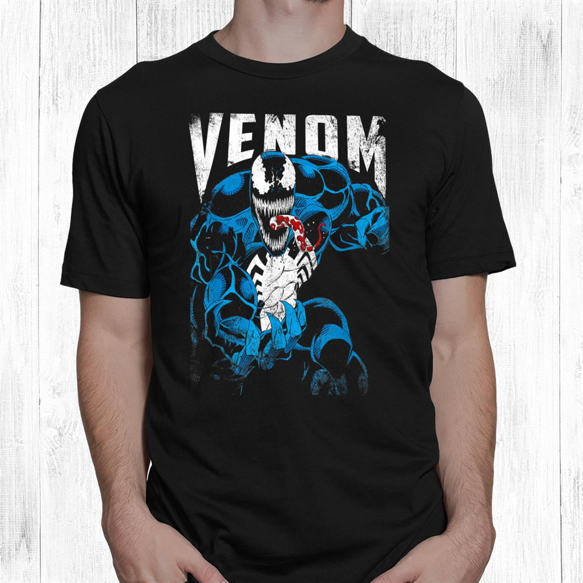 Versatile designs for all occasions, Venom Bloody Tongue Out Distressed T-shirt - Walmart.com