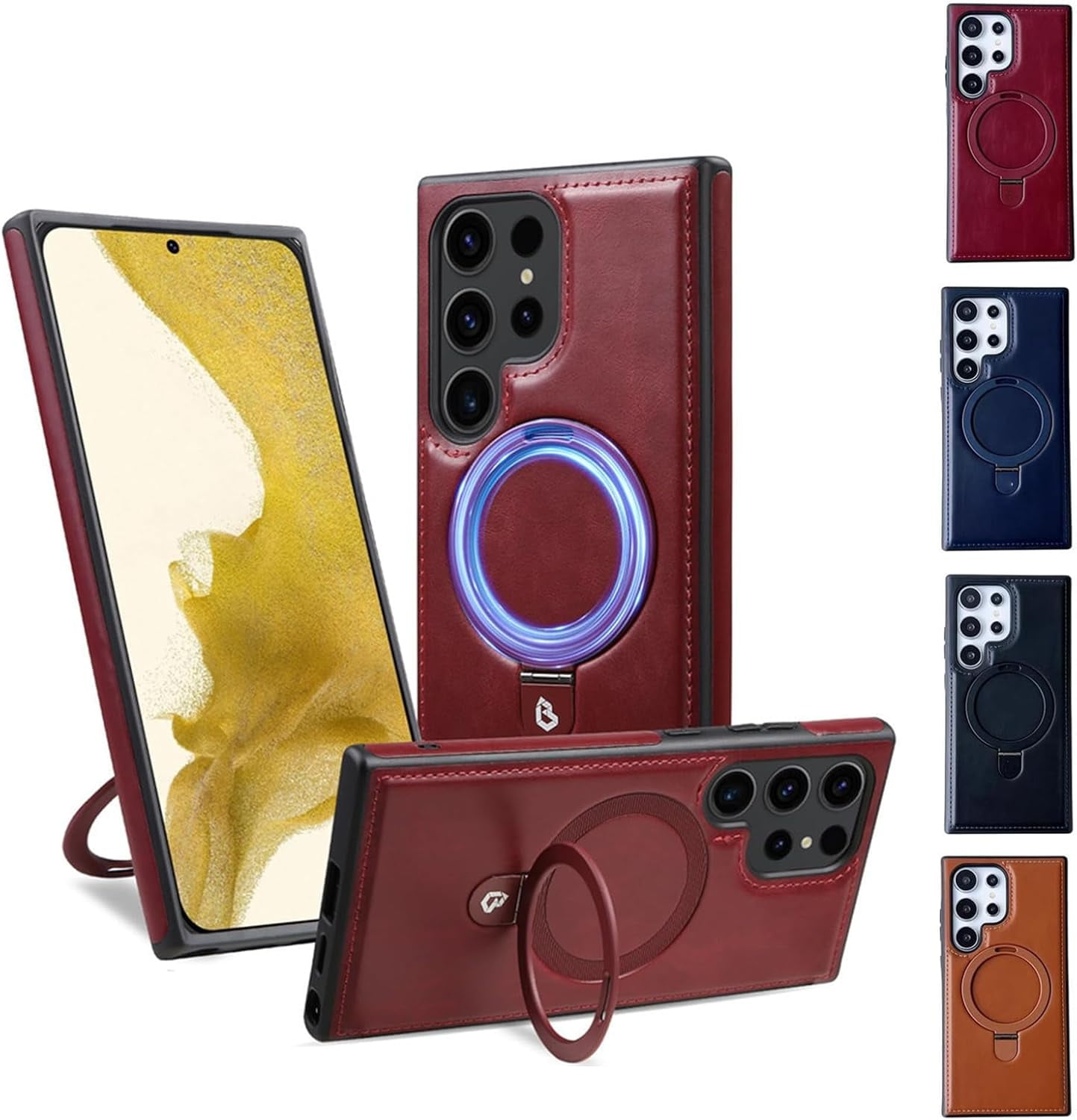 Versatileyus for Samsung Luxurious Leather Magnetic Case with Invisible ...