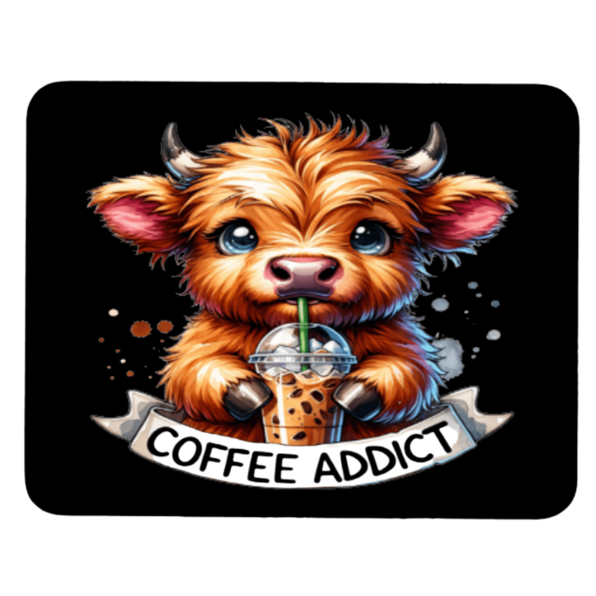 Versatility Highland Cow Mouse Pad 9x7 Inch Computer Desk Mat - Coffee ...