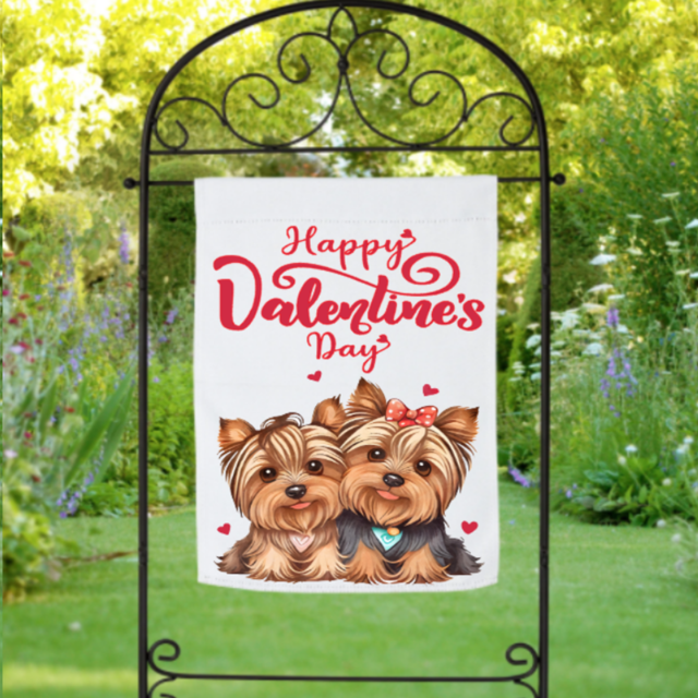 Versatility Valentine's Day Yorkie Garden Flag - 12x18 inch - Yorkshire ...