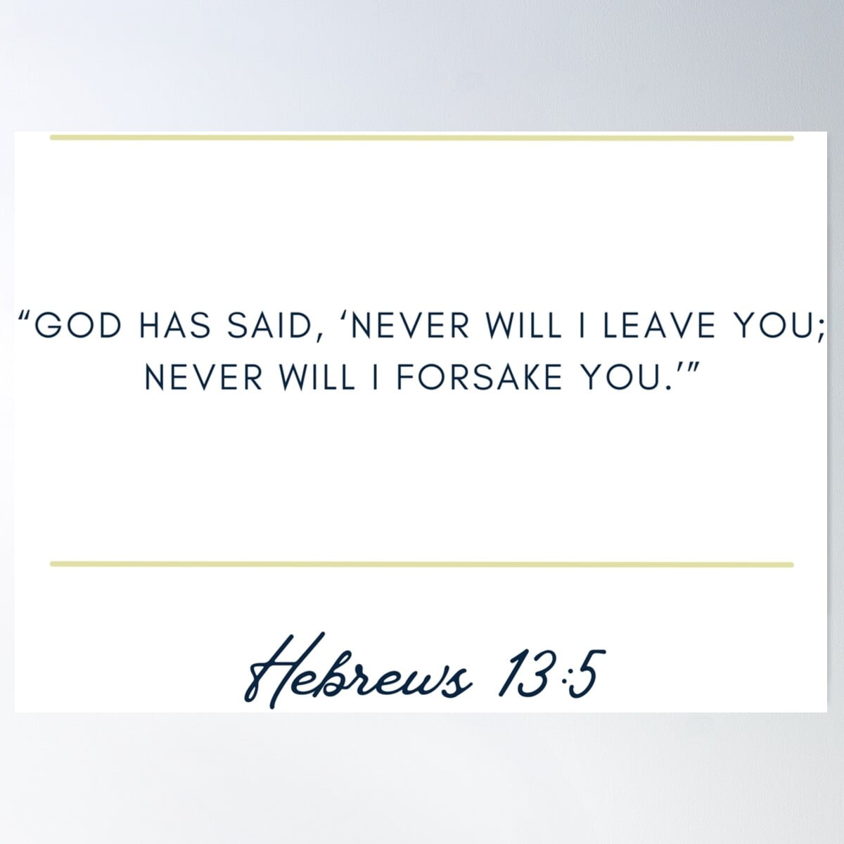 Verse Hebrews 13:5 Poster Wall Art, Modern Wall Decor For Living Room ...