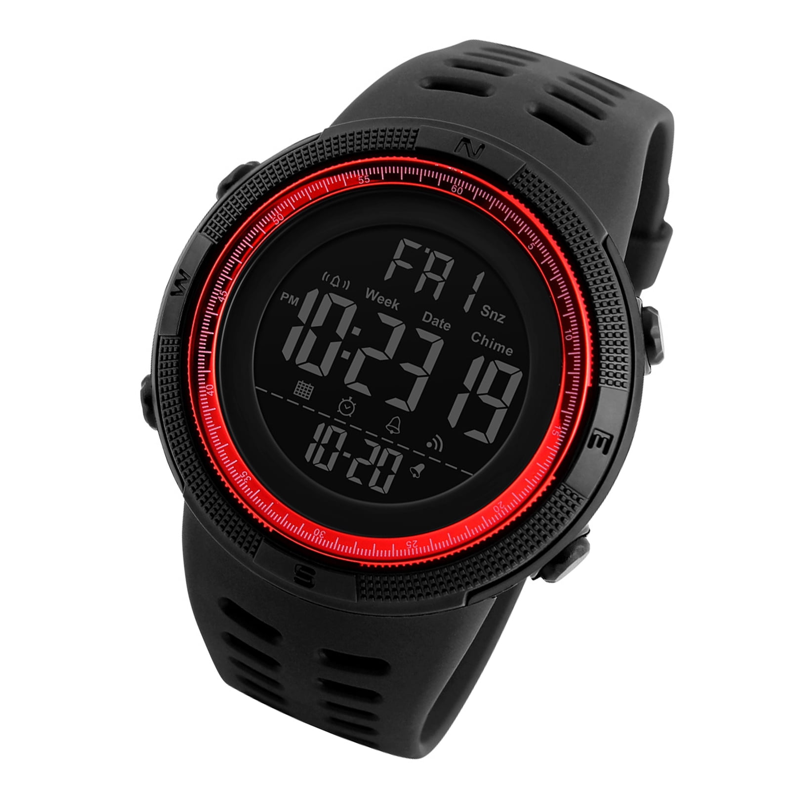 Versear Men Sports Watches Countdown Double Time Watch Alarm ...