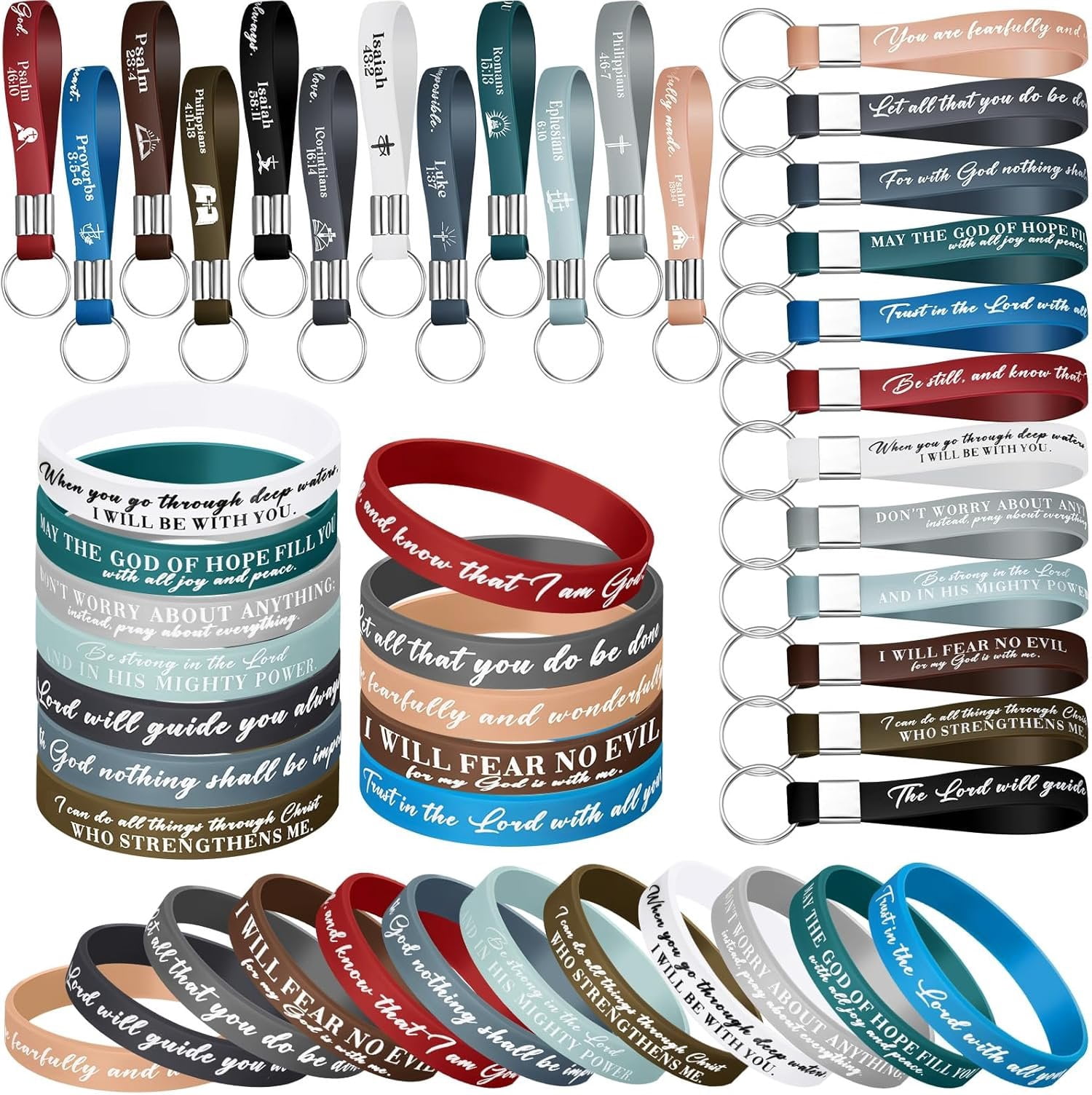 Verses Bracelets Bulk Scripture Religious Bracelets Motivational Quote ...