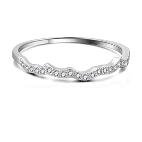 925 Sterling Silver Full Eternity 2MM White Zircon Wedding Band Ring ...
