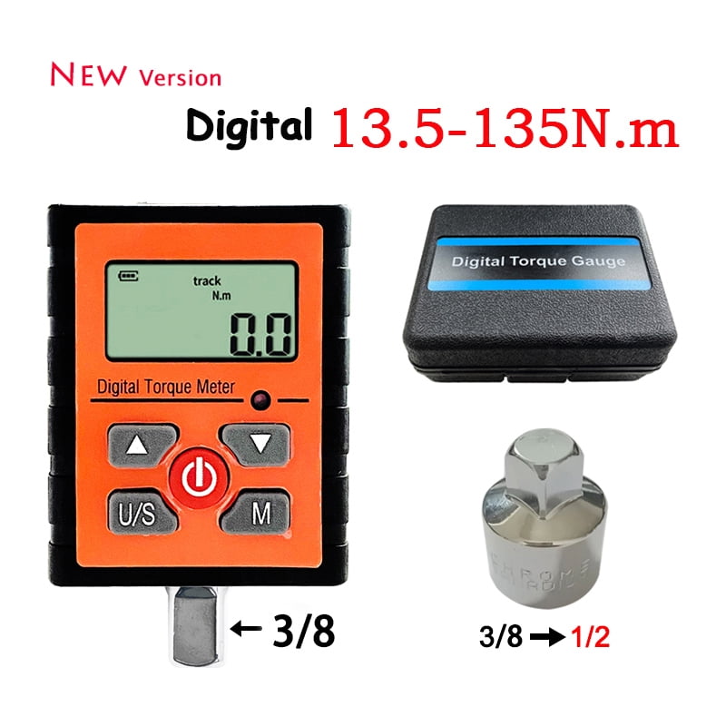 Version 3-340 N.m Digital Torque Meter 1/2" 1/4" 3/8" Adapter Measure ...