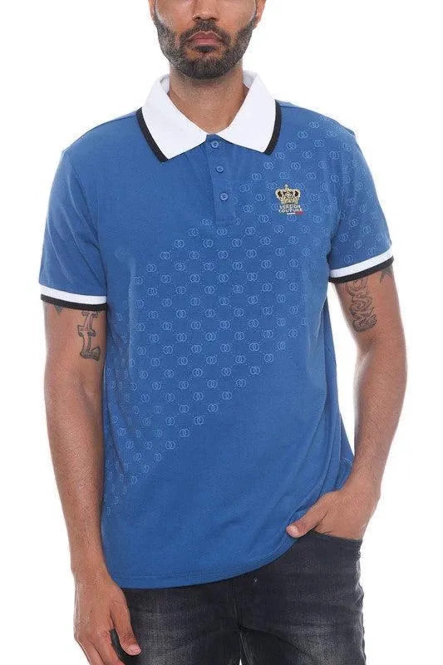 Version Couture Polo Button Down Shirt - Walmart.com