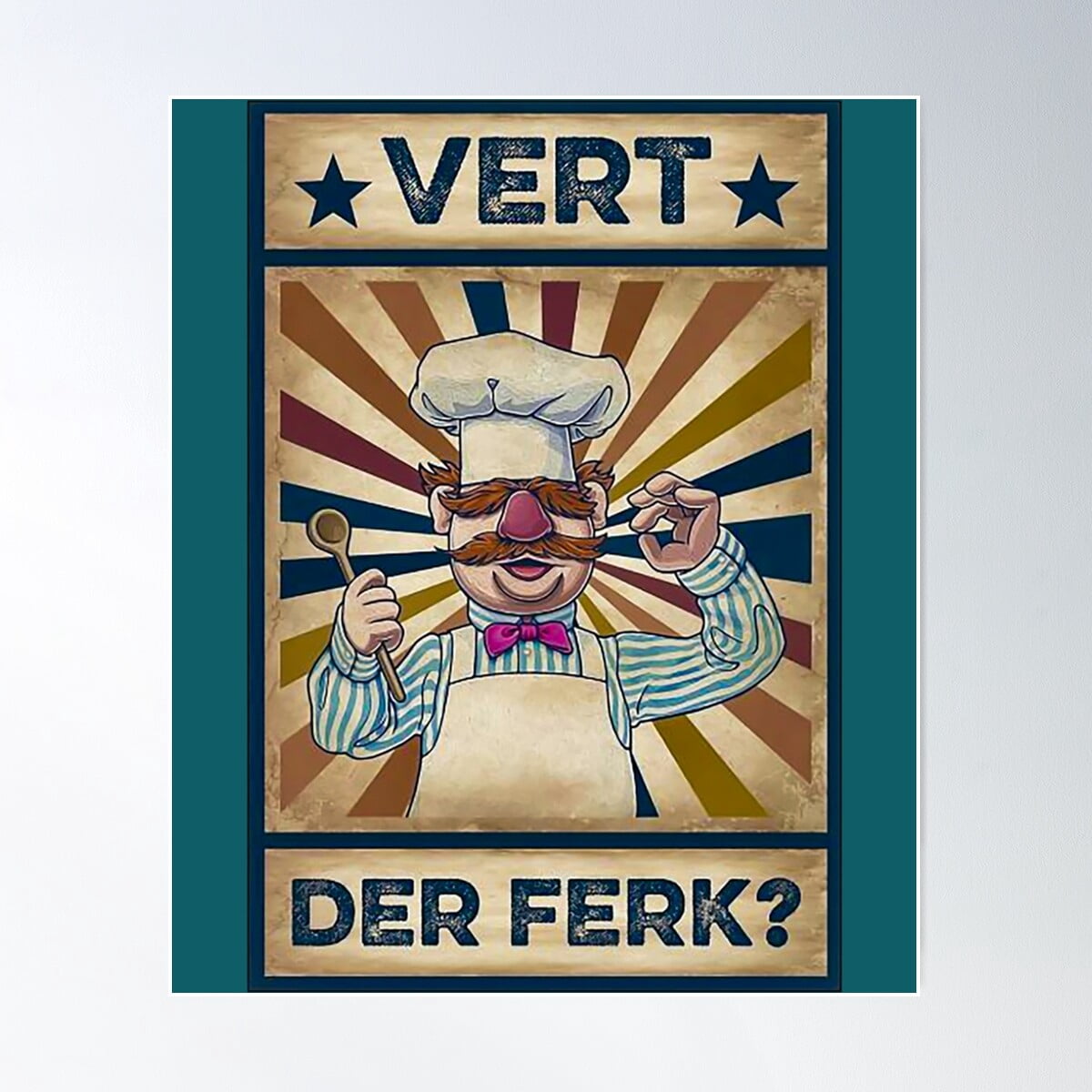 Vert Der Ferk Cook Swedish Chef Poster Wall Art, Modern Wall Decor For ...