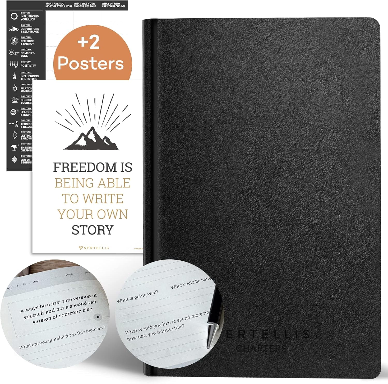 Vertellis Chapters | 13-Week Self Care Journal | 3-IN-1 Gratitude ...