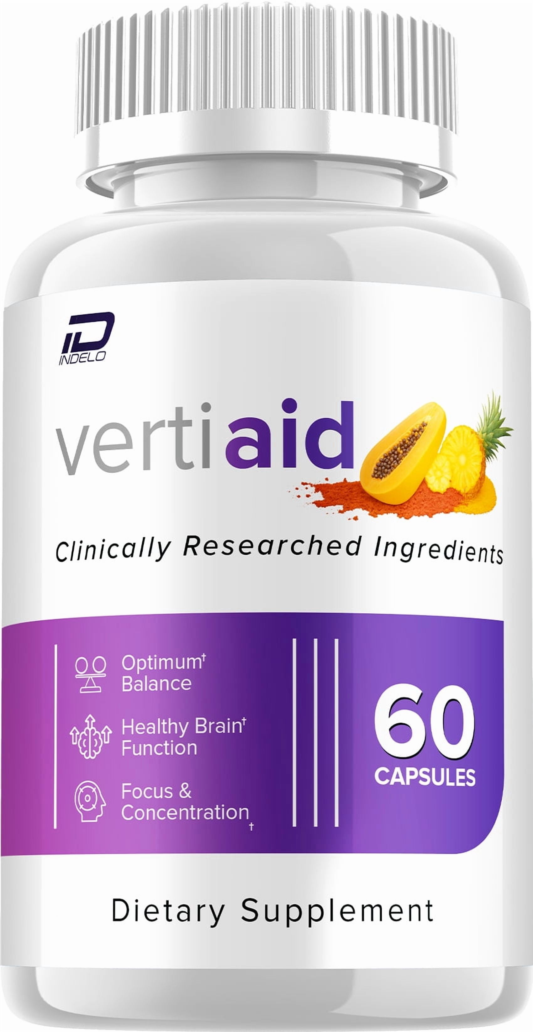 Vertiaid Supplement Capsules – Vertiaid All Natural Memory Focus Pills, 1 Pack, 60 Capsules ...