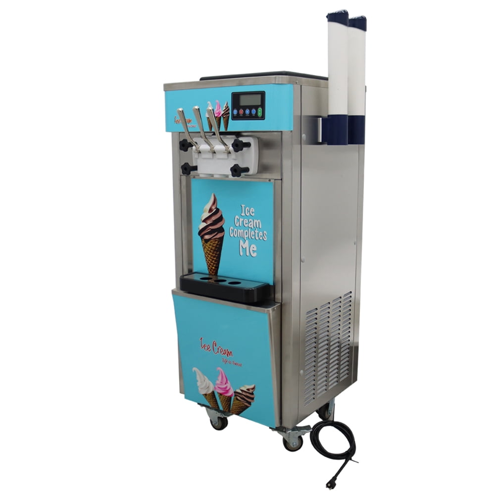 Vertical 3 Flavor Soft Serve Ice Cream Machine LED Panel for Coffee ...