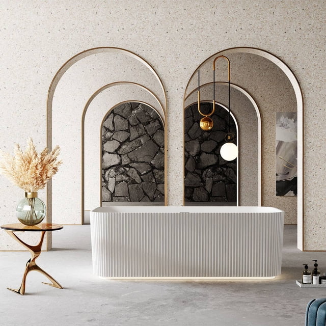 Vertical 59 Inch Acrylic Fluted Double Ended Freestanding Tub - Walmart ...