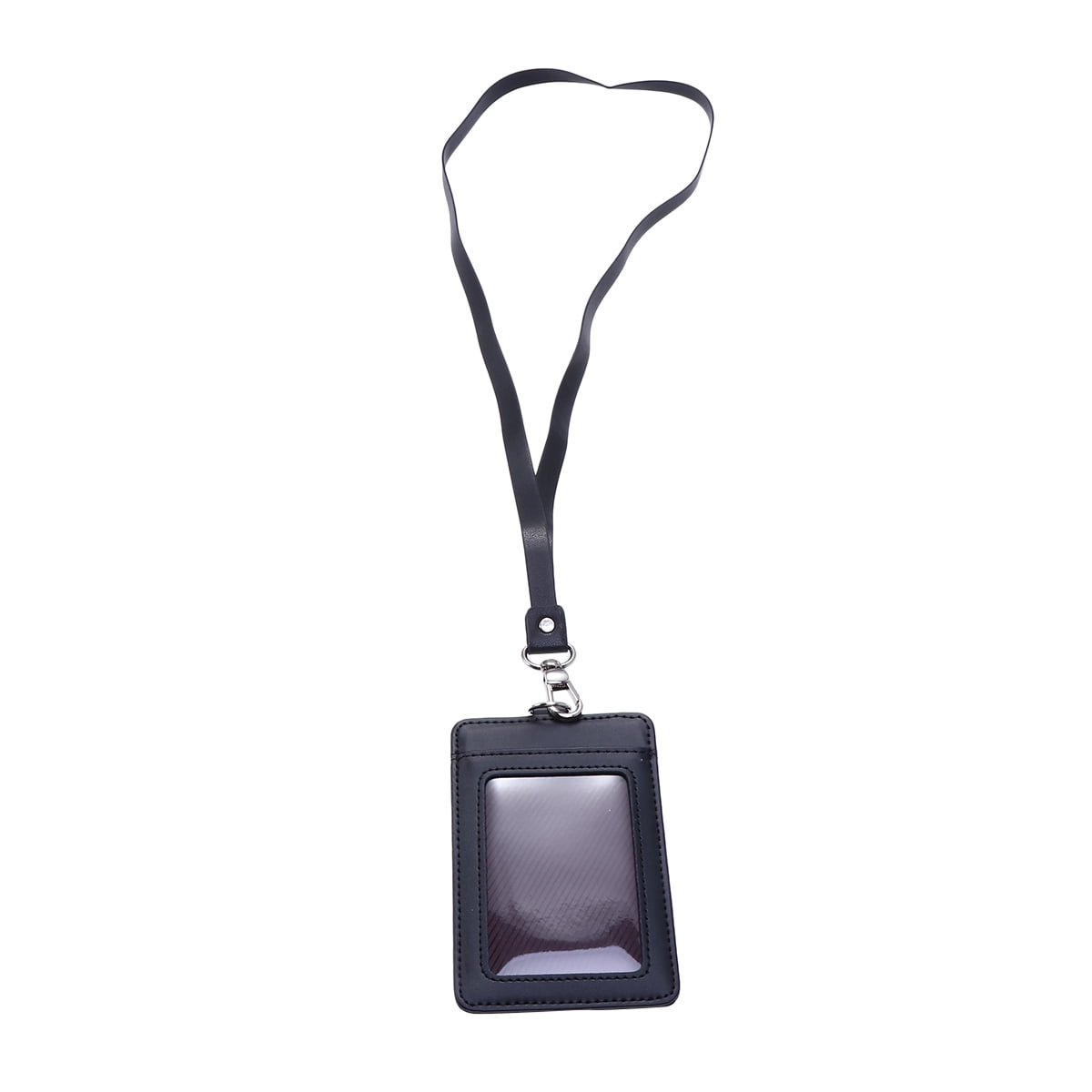Vertical Badge Holder Leather ID Holder With Detachable Neck Lanyard ...
