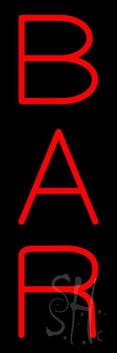 Vertical Bar LED Neon Sign 24" Tall x 8" Wide, Clear Edge Cut Acrylic ...
