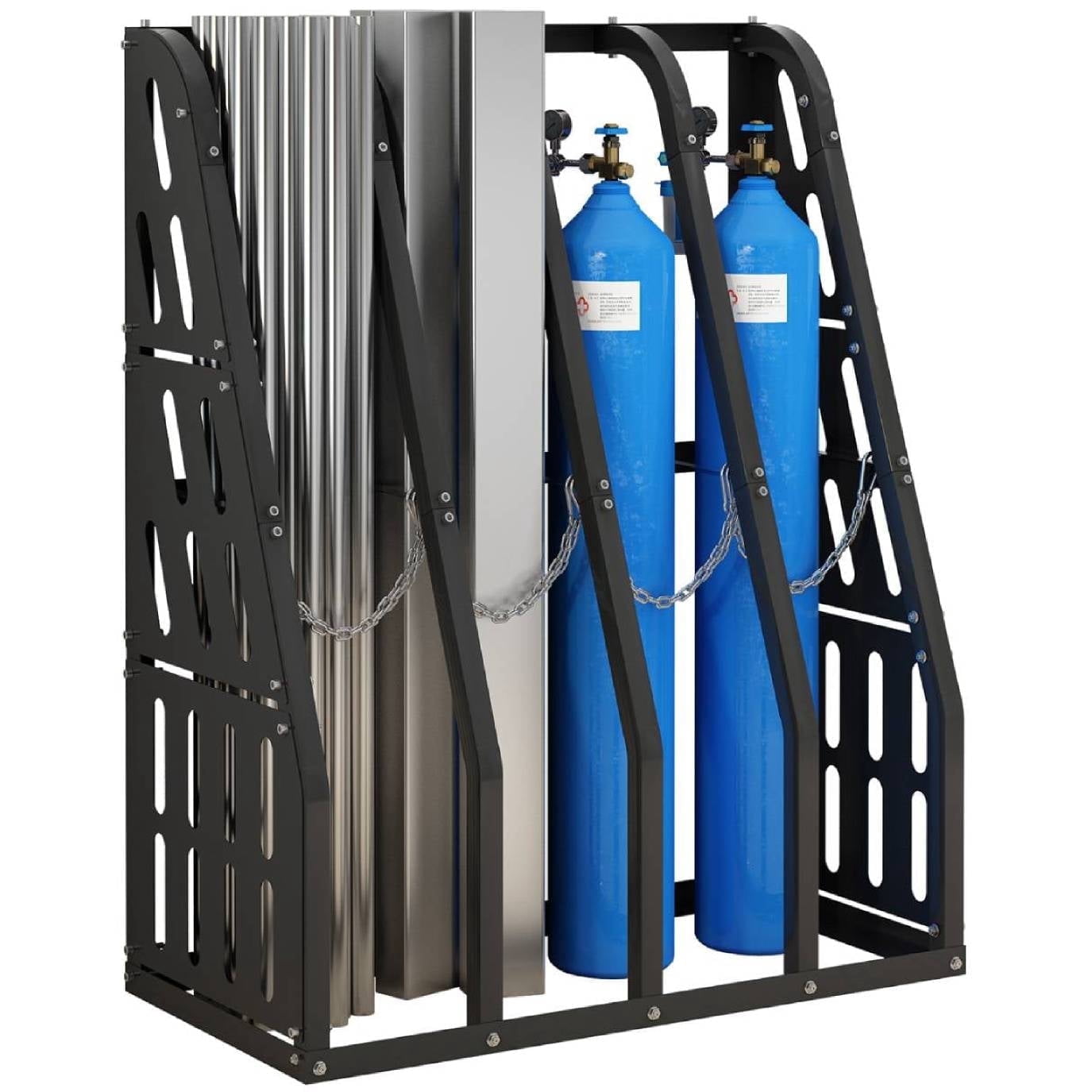 Vertical Bar Rack Standing Storage Rack with Galvanized Chains, Steel ...