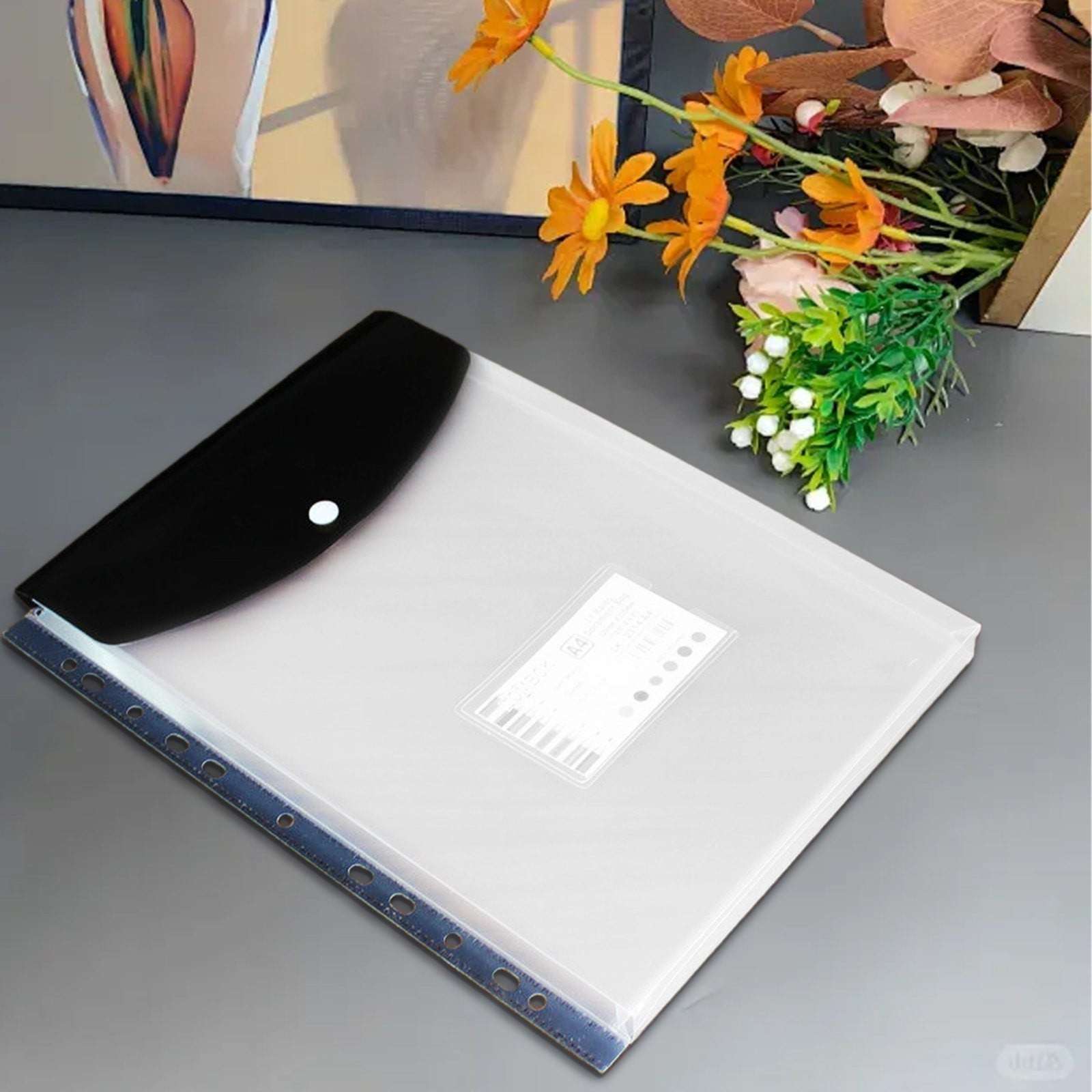 Vertical Binder Pouch, 1 Pc Plastic Envelopes Binder Pocket, 11 Holes ...