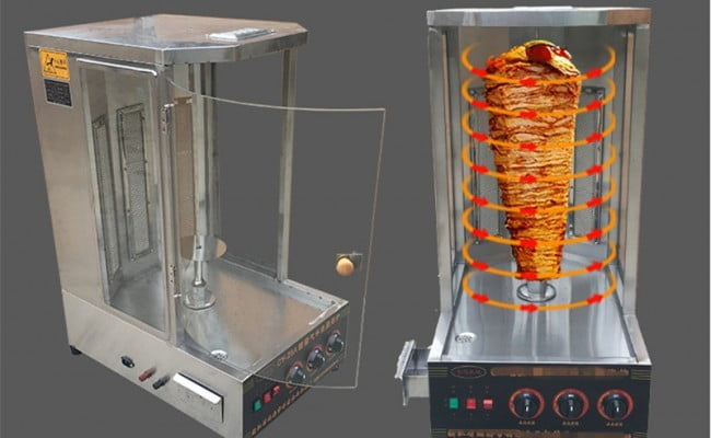 Vertical Broiler Doner Kebab Shawarma Turkey barbecue machine Spinning ...