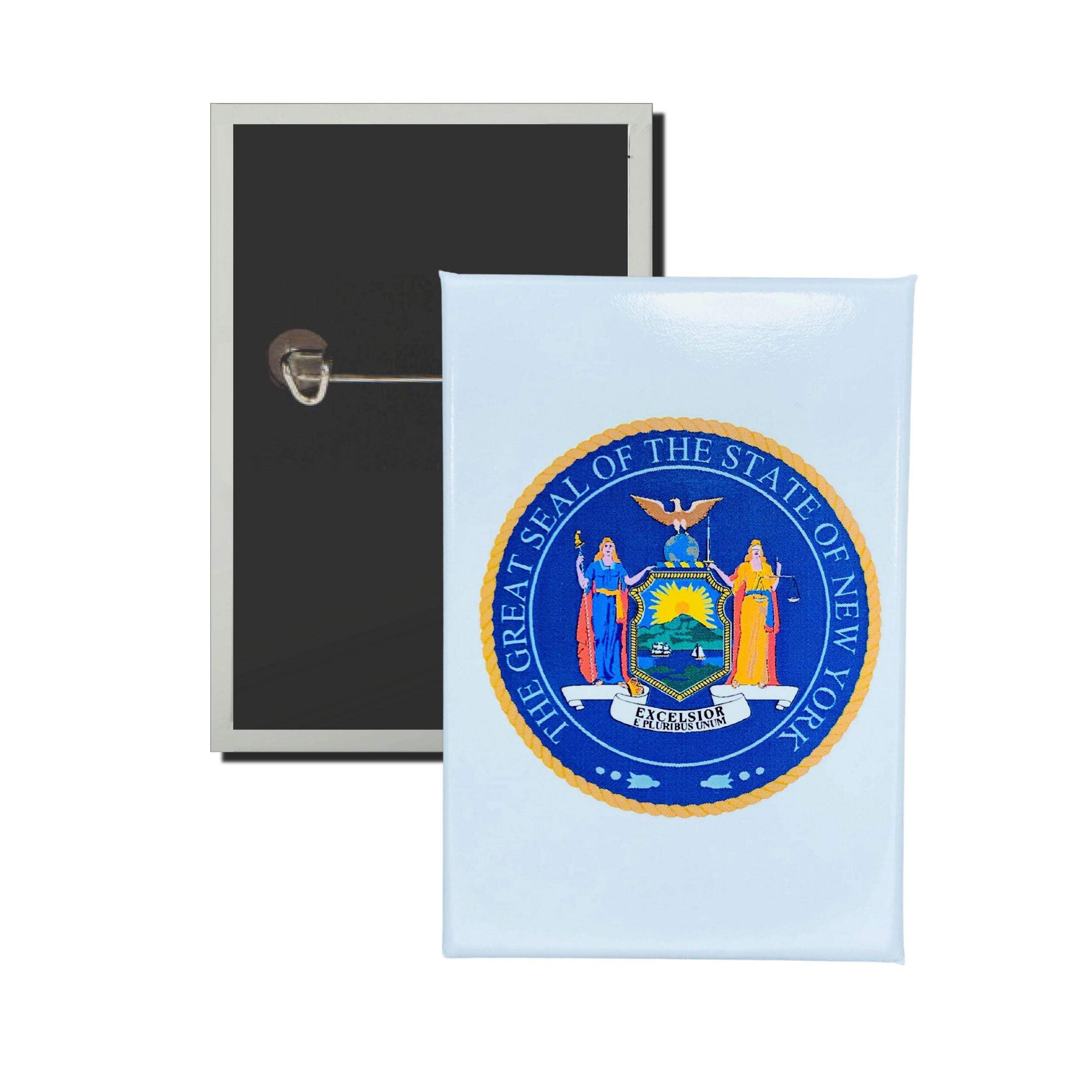 Vertical Button - State Seal New York - USA | Wearable Lapel Pin ...