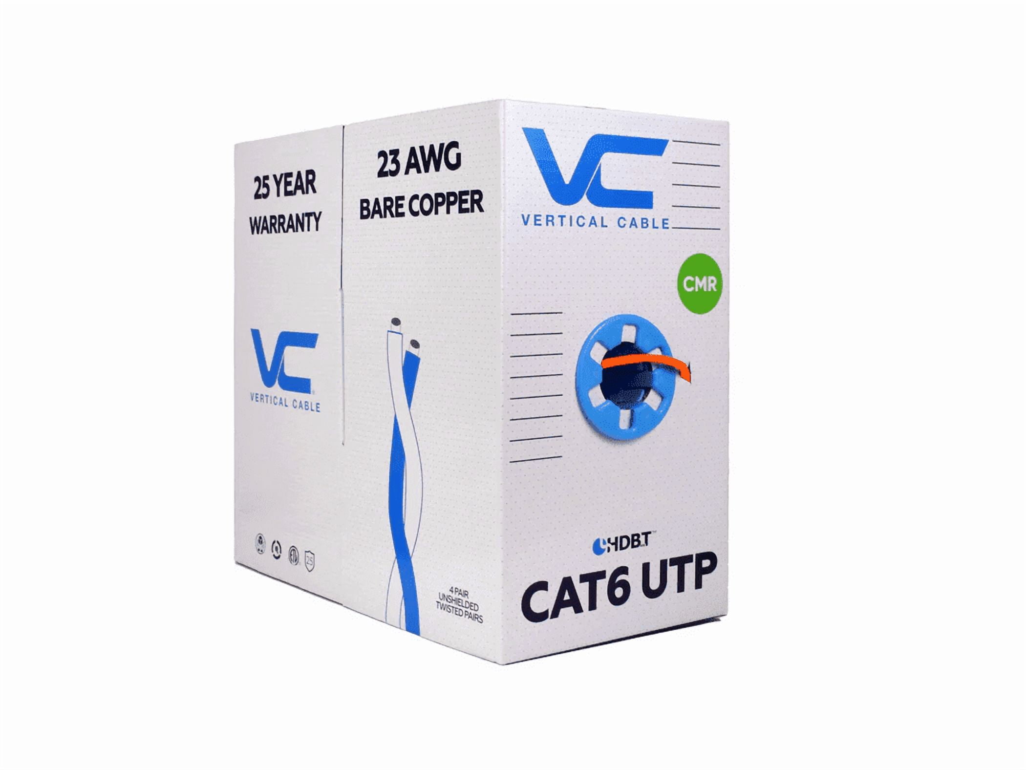 Vertical Cable 1000ft Solid Cat6 Cable - 23AWG 550MHz CMR - Orange ...