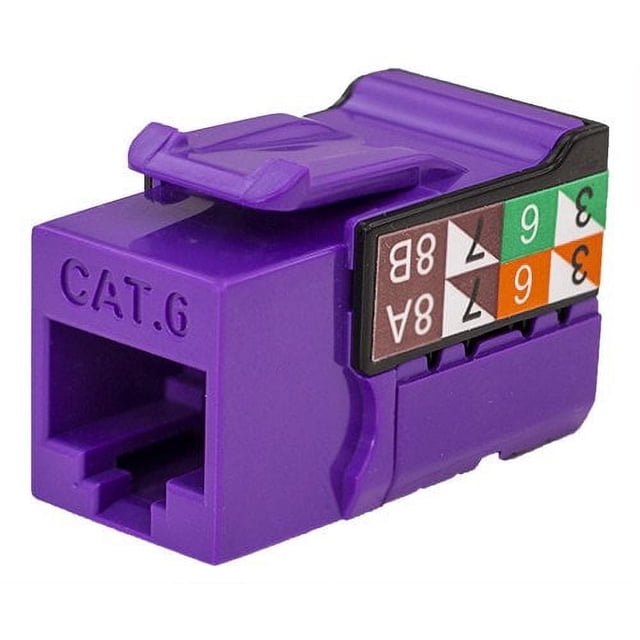 Vertical Cable CAT6 RJ45 Keystone Jack, V-Max Series - Purple Color ...