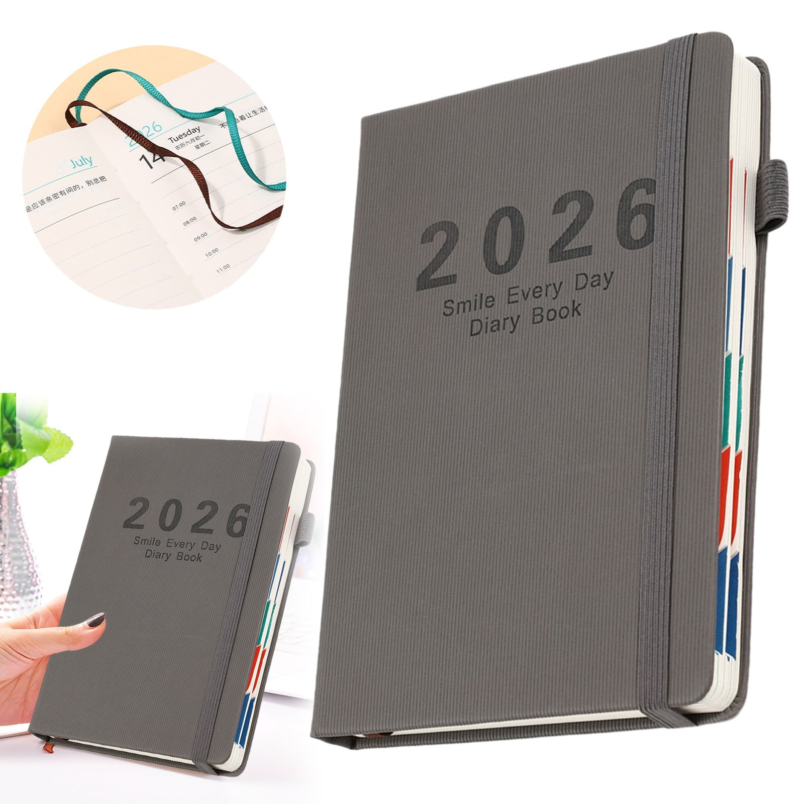 Vertical Calendar Notebook Ecohintz 2026 Strap-Bound Calendar Notebook ...
