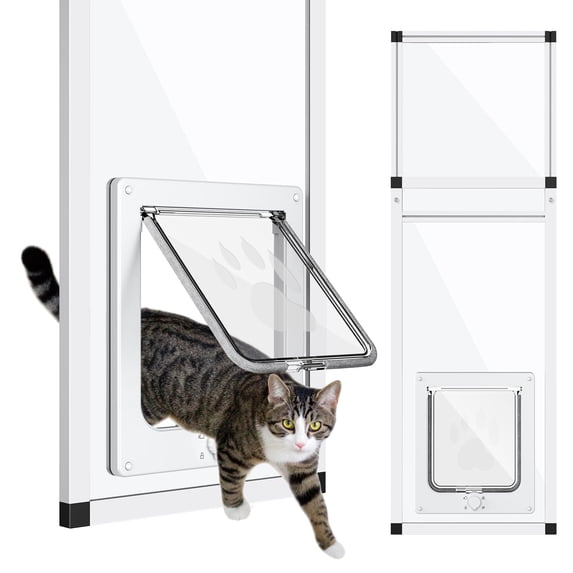 Vertical Cat Door For Window Fits 31"-42" Height 1-mintall | Aluminum ...