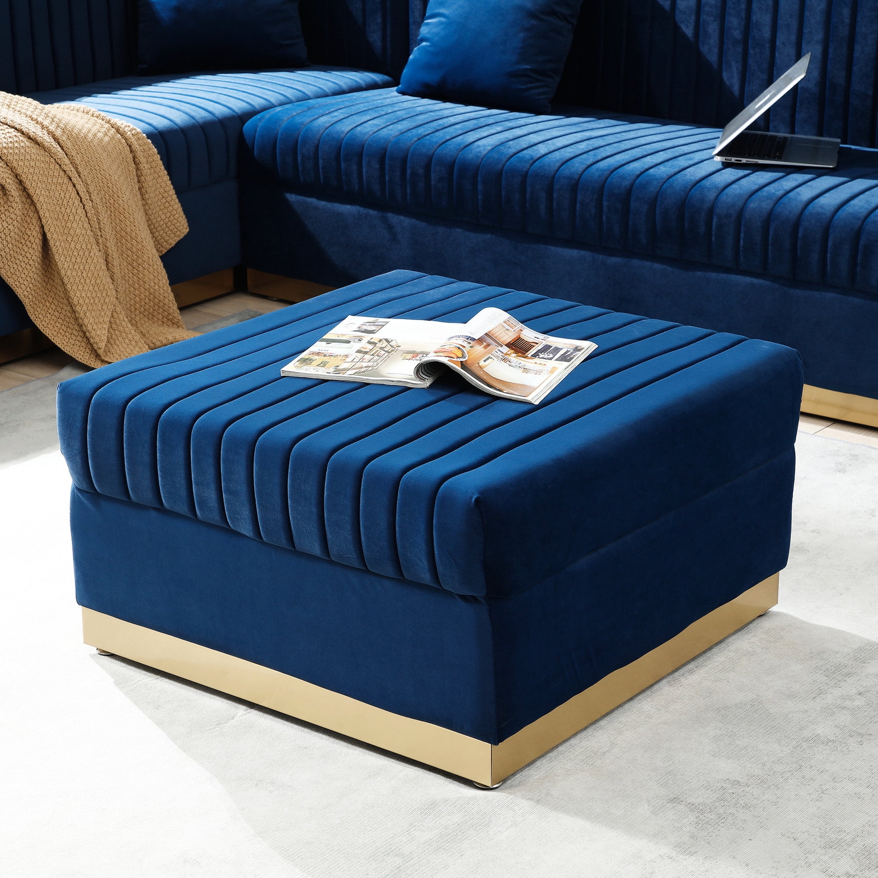 Vertical Channel Tufting - Streamlined Foot Relaxer - Contemporary Home ...