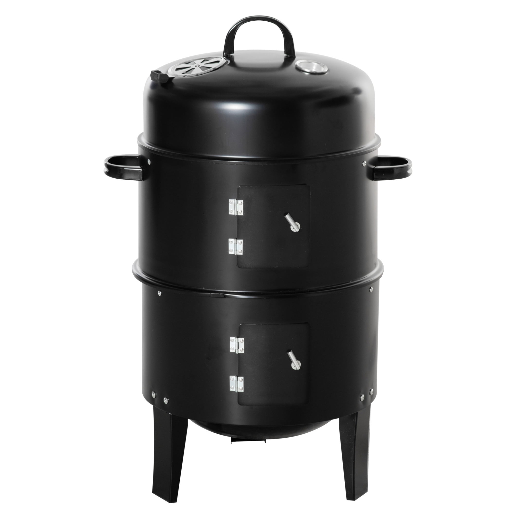 Vertical Charcoal BBQ Smoker, 3-in-1 16" Round Charcoal Barbecue Grill ...