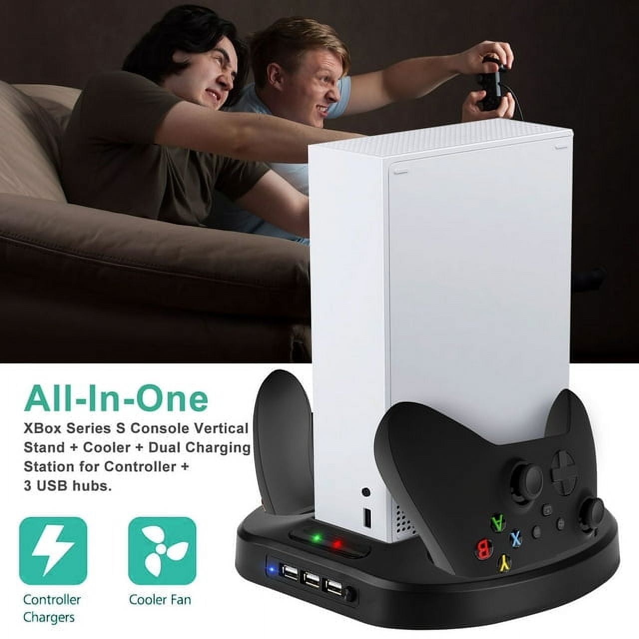 Vertical Charging Stand for Xbox Series S Controllers with Cooling Fan ...